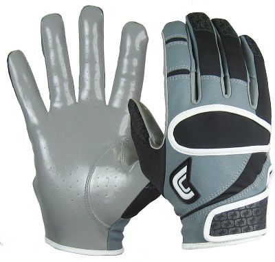 Cutters Adult Grey Pro-fit Football Receiver Gloves – Receiver Gloves ...